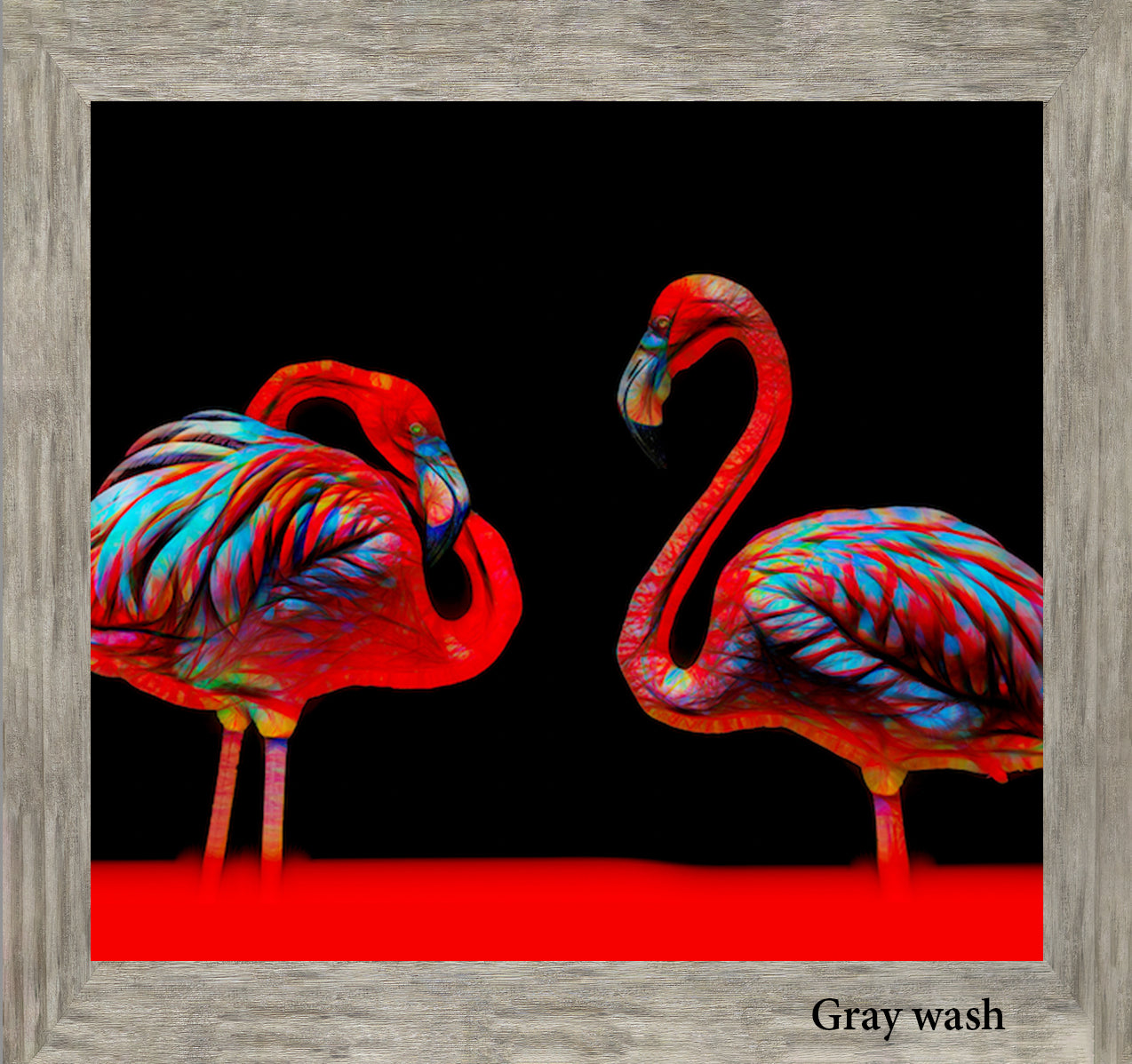 Red Neon Flamingos - Square – Wowza Wall Art