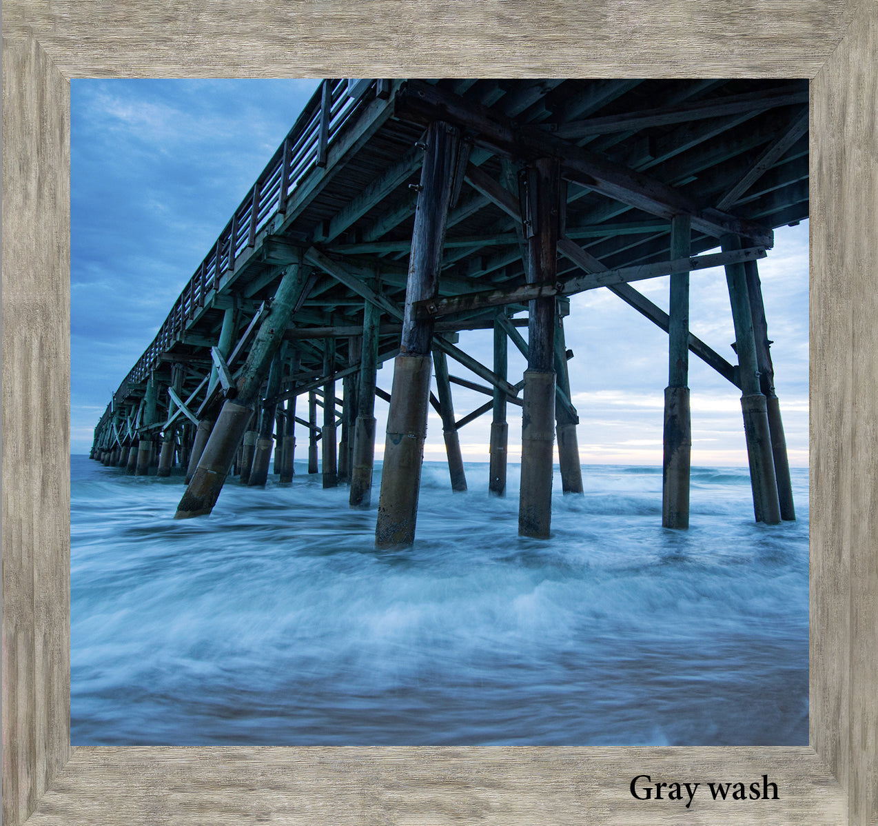 Stormy Blue Flagler Pier - Square – Wowza Wall Art