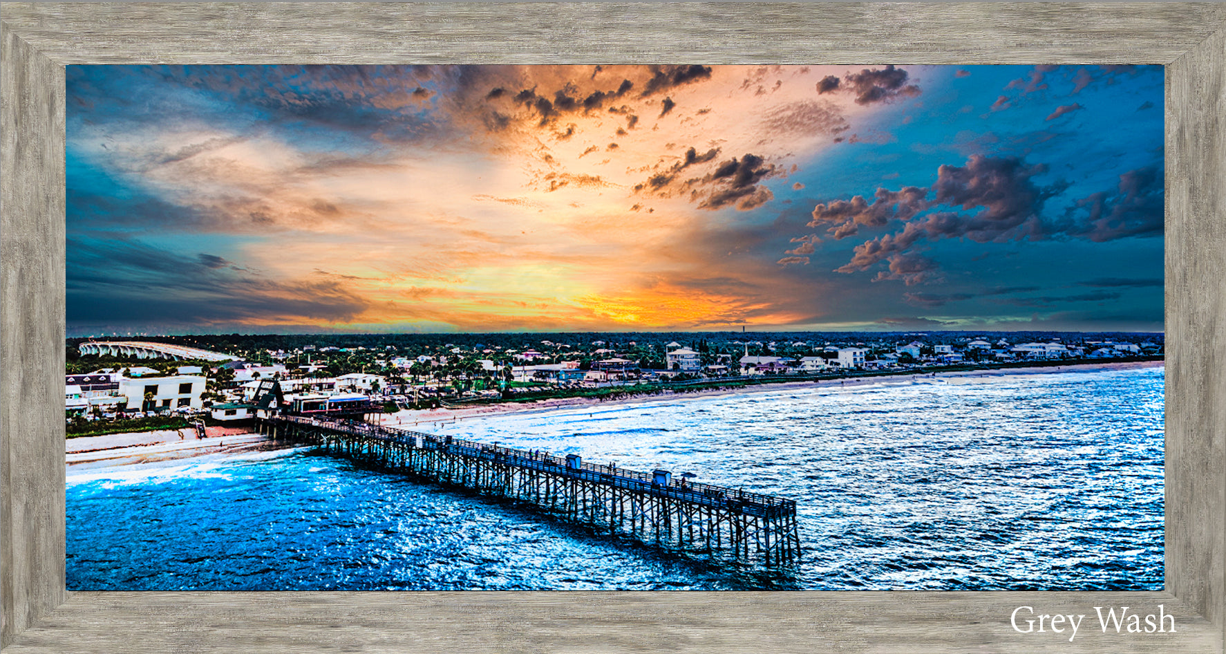 Vintage Blue Flagler Pier – Wowza Wall Art
